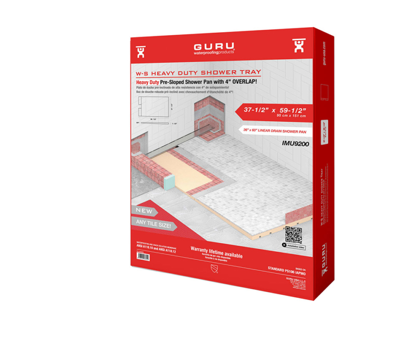 Linear Presloped Shower Pan - GURU USA