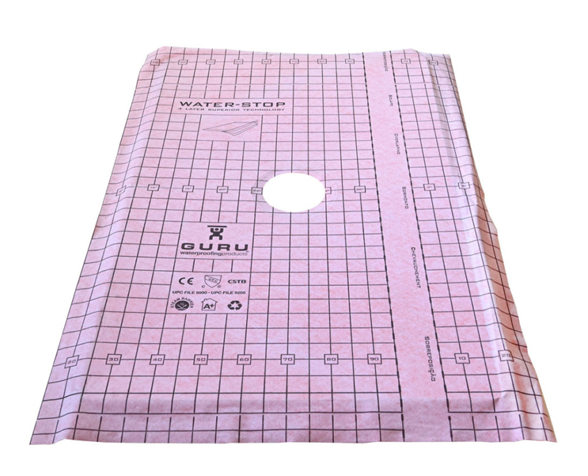 Square Presloped Shower Pan - GURU USA